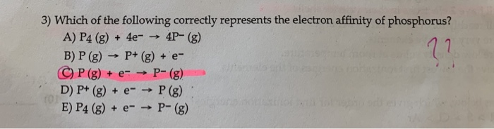 Solved 3) Which of the following correctly represents the | Chegg.com