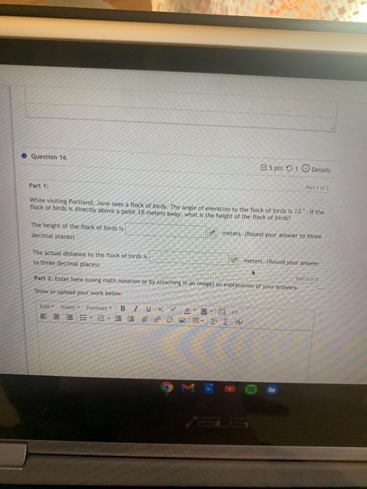 Solved Question 16 5 pts 1 Details Part 1: While visiting | Chegg.com Solved Question 16 5 pts 1 Details Part 1: While visiting | Chegg.com
