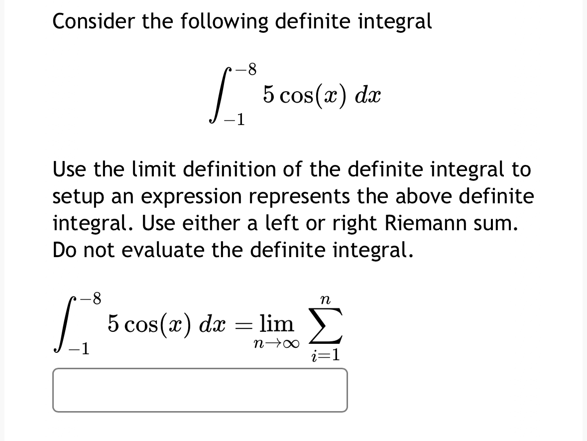 Solved Consider the following definite | Chegg.com Solved Consider the following definite | Chegg.com