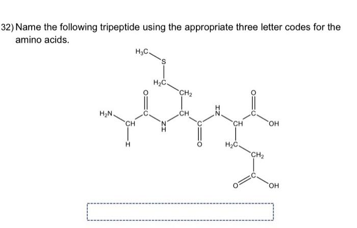 Solved 2) Name the following tripeptide using the | Chegg.com