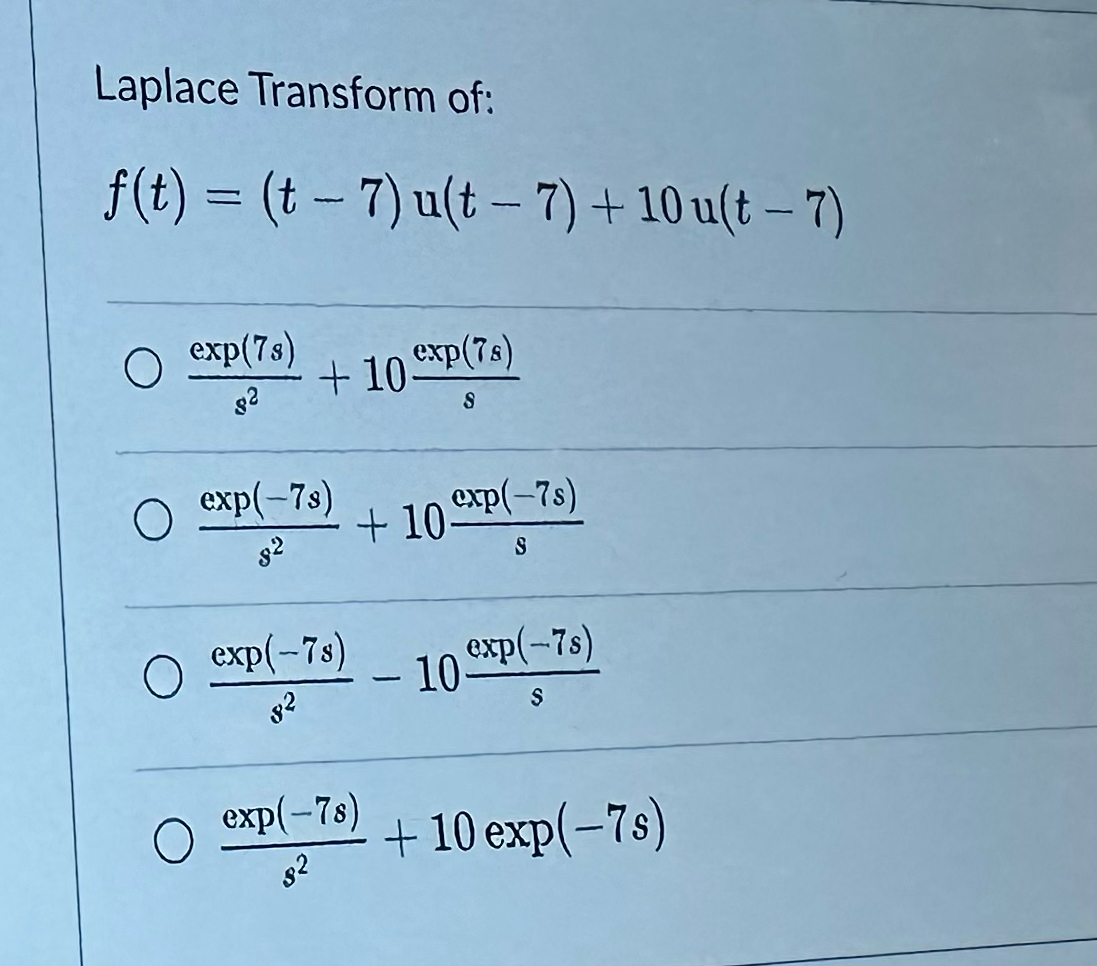Solved Laplace Transform | Chegg.com