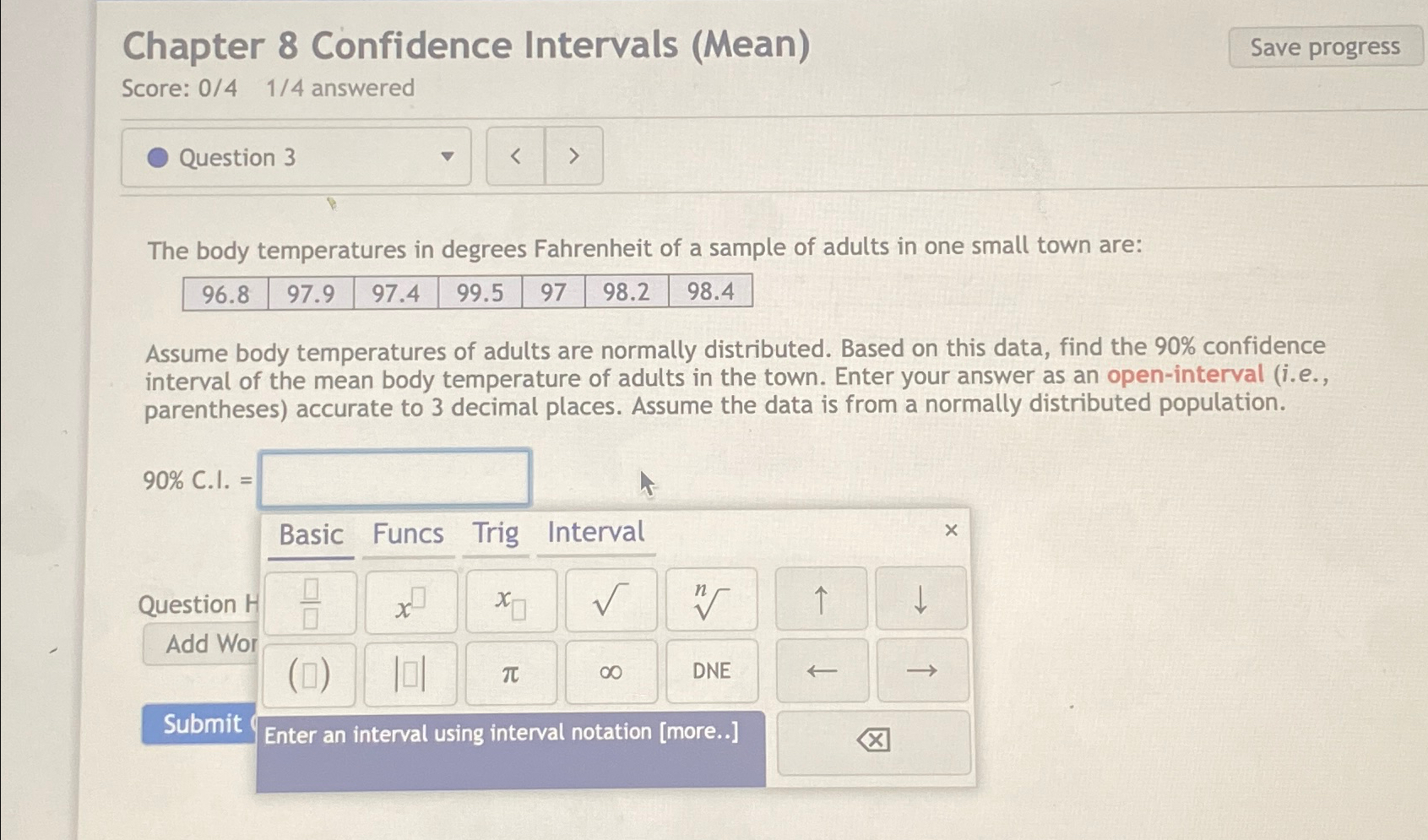 Solved Chapter 8 ﻿Confidence Intervals (Mean)Save | Chegg.com