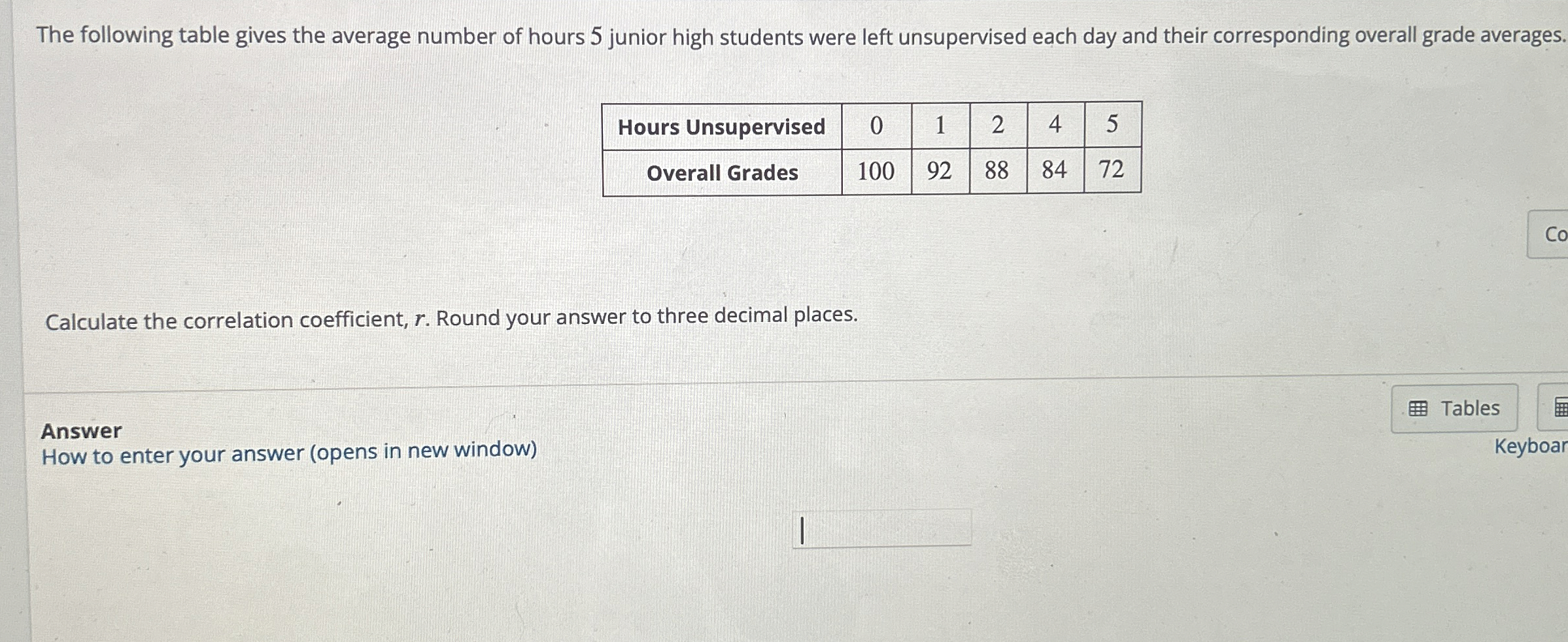 Solved The following table gives the average number of hours | Chegg.com