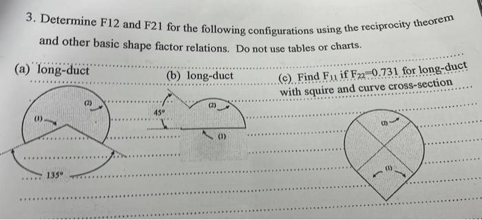 Solved 3. Determine F12 and F21 for the following | Chegg.com