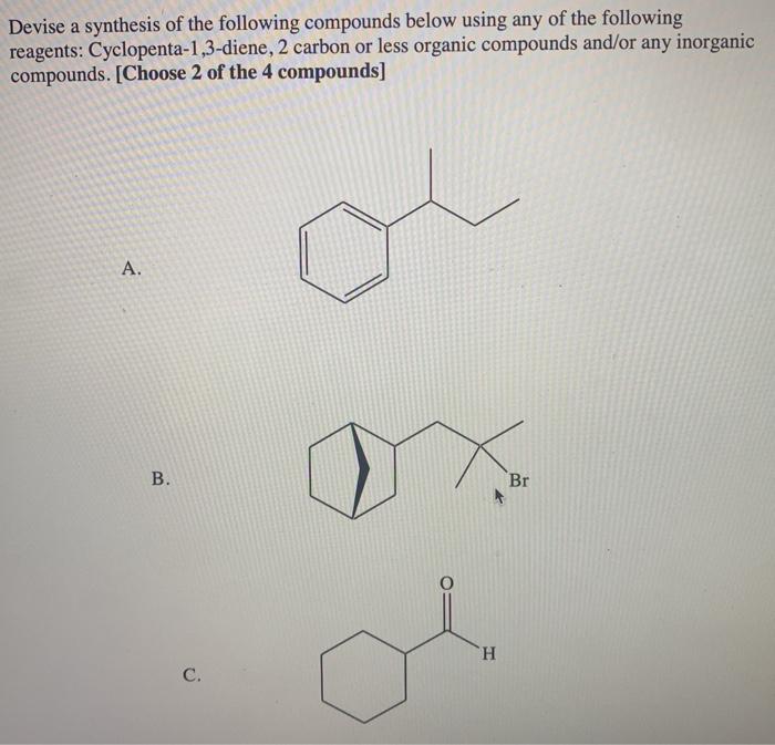 Solved Devise a synthesis of the following compounds below | Chegg.com