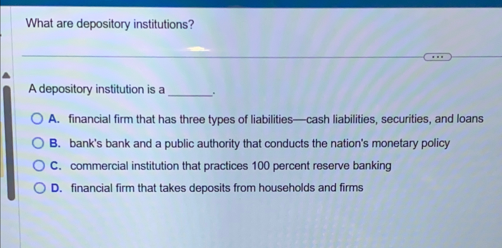 Solved What are depository institutions?A depository | Chegg.com