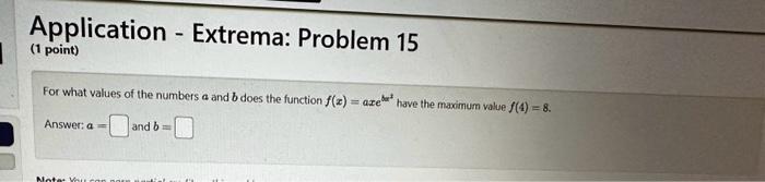 Solved Application - Extrema: Problem 14 (1 point) Results | Chegg.com