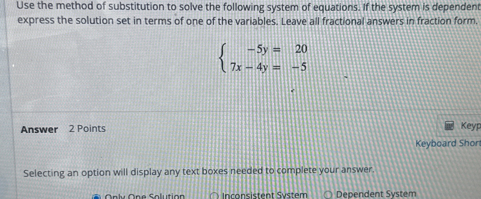 Solved Use the method of substitution to solve the following | Chegg.com