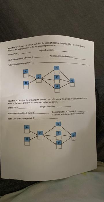 Solved Chapter 9- Crashing a Project Worksheet (8 Questions) | Chegg.com