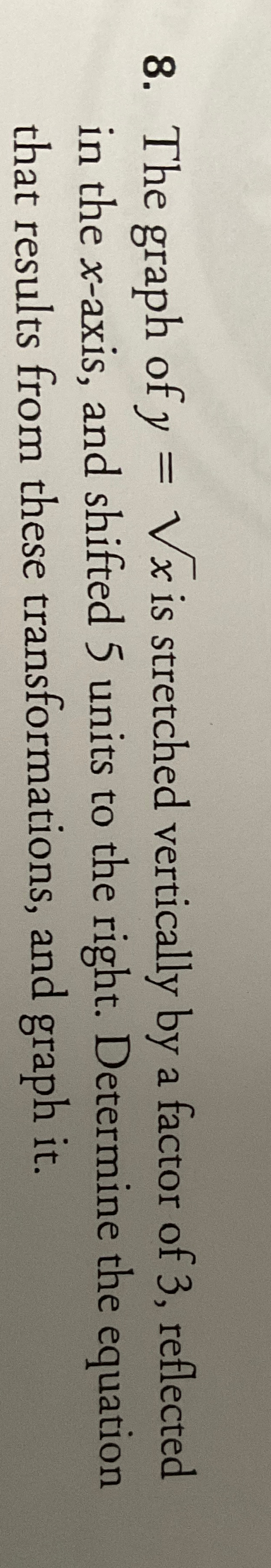 Solved The graph of y=x2 ﻿is stretched vertically by a | Chegg.com