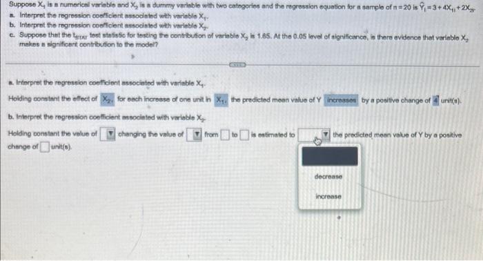 Solved Suppose X1 is n numerical vaiable and X2 is a dummy | Chegg.com