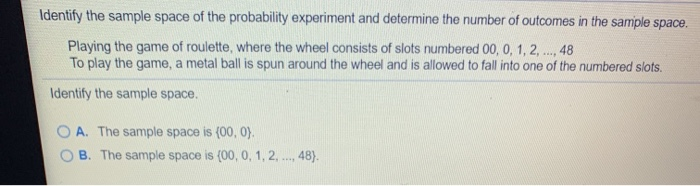 Solved Identify the sample space of the probability | Chegg.com