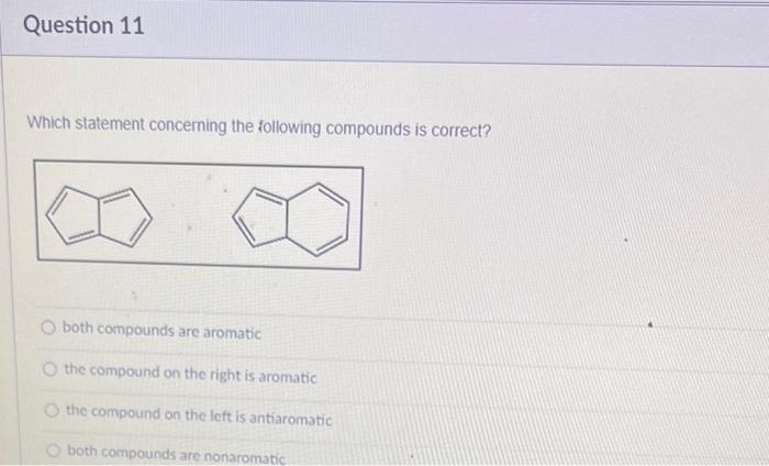 Solved Which statement concerning the following compounds is | Chegg.com