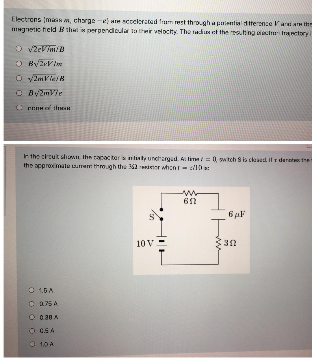 Solved Electrons Mass M Charge E Are Accelerated From