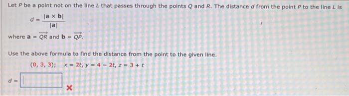 Solved Let P be a point not on the line L that passes | Chegg.com
