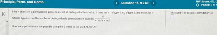 Solved If the n objects in a permutations problem are not | Chegg.com