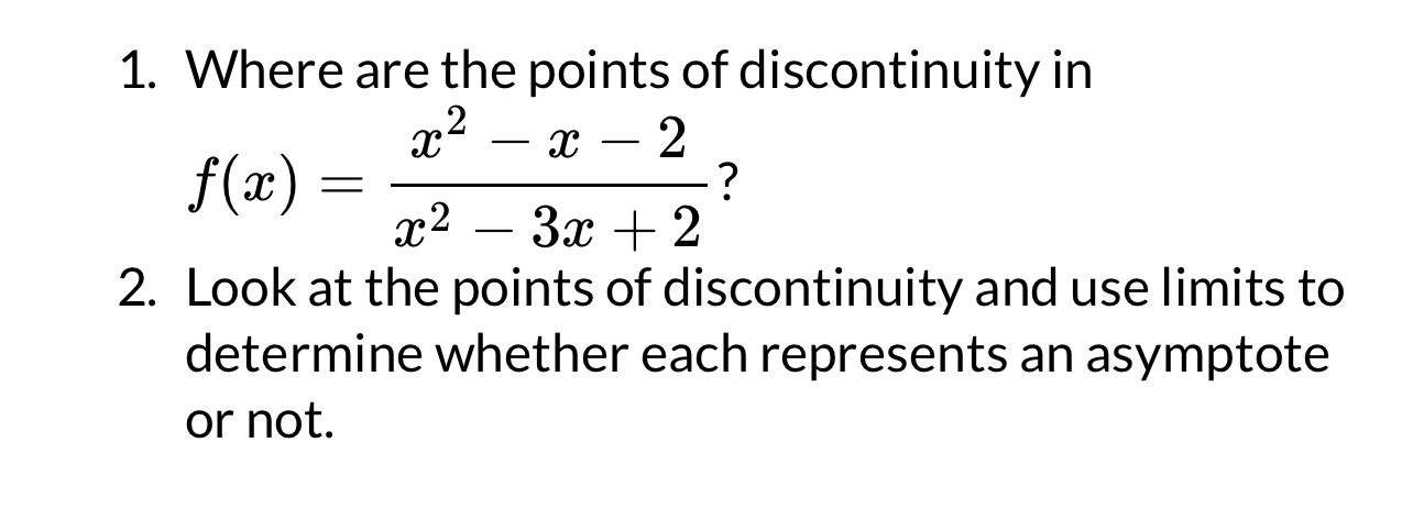 Solved Where are the points of discontinuity | Chegg.com