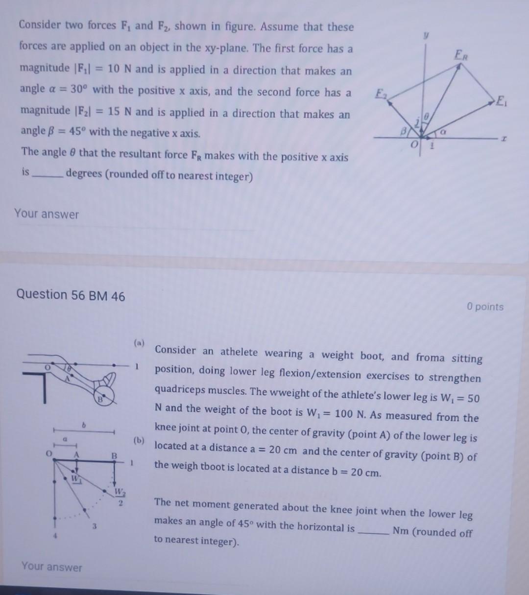 Solved Consider two forces F1 and F2, shown in figure. | Chegg.com