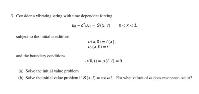 Solved Consider a vibrating string with time dependent | Chegg.com