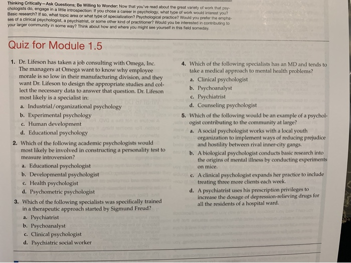 Solved: Thinking Critically-Ask Questions; Be Willing To W... | Chegg.com