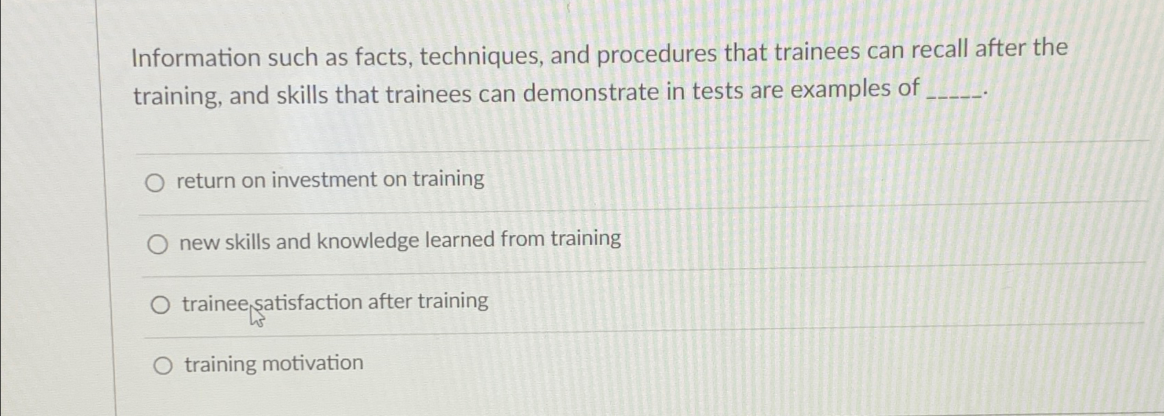Solved Information such as facts, techniques, and procedures | Chegg.com