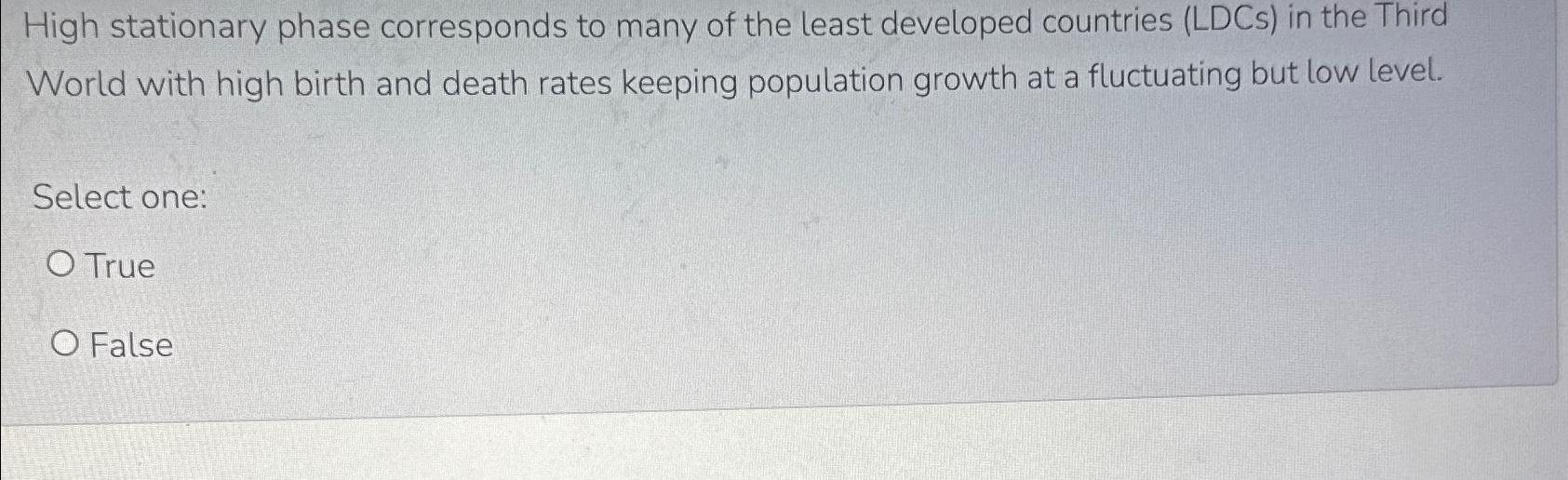 Solved High stationary phase corresponds to many of the | Chegg.com