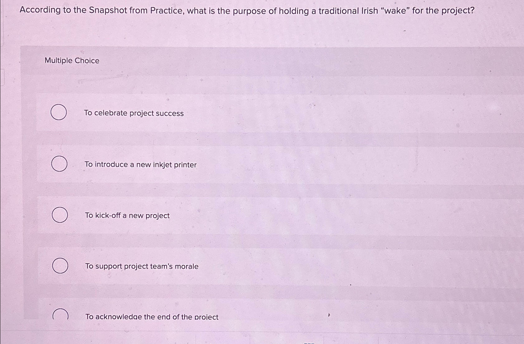 Solved According to the Snapshot from Practice, what is the | Chegg.com