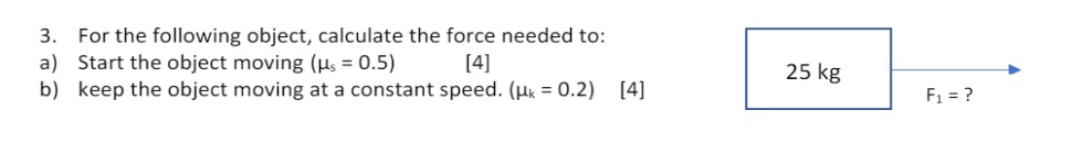 Solved For the following object, calculate the force needed | Chegg.com