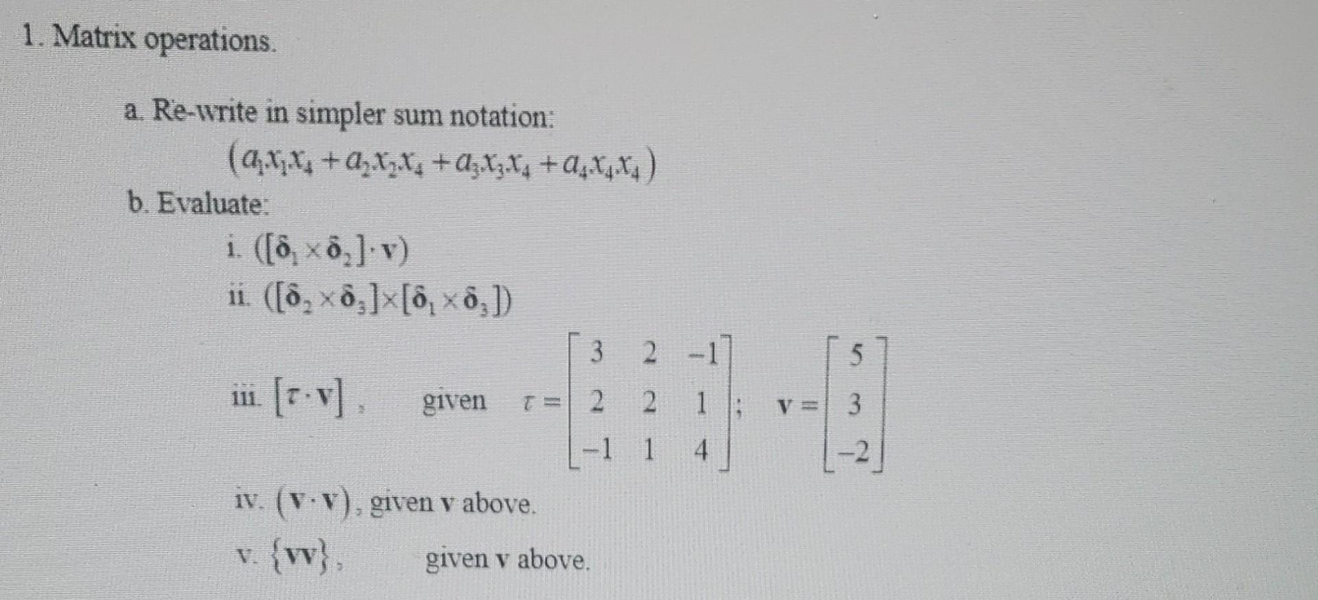 Solved a. Re-write in simpler sum notation: | Chegg.com