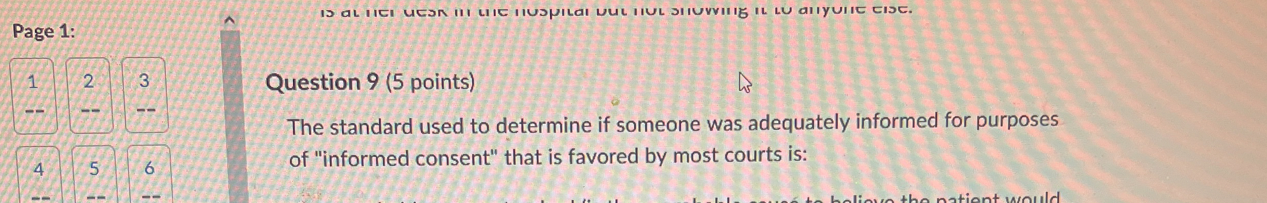 Solved Page 1:123Question 9 (5 ﻿points)---- 456The standard | Chegg.com