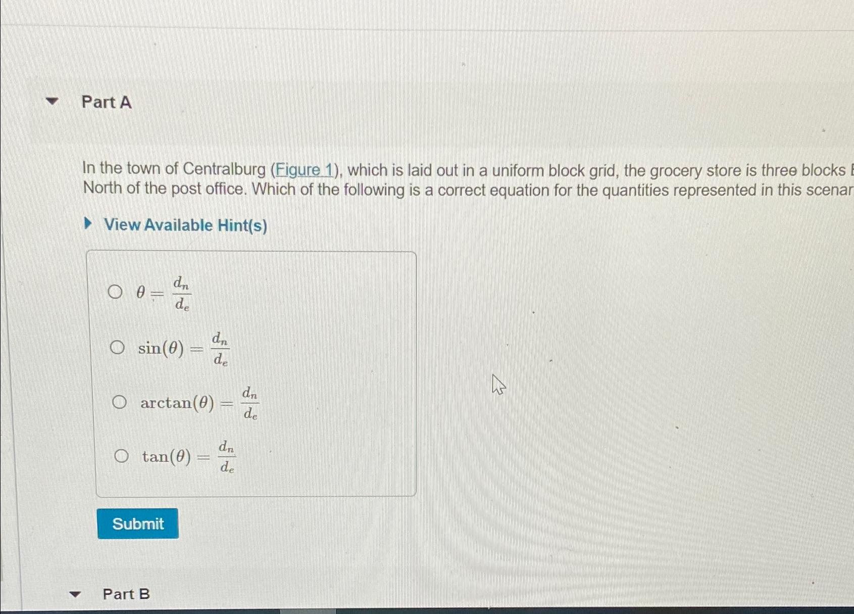 Solved Part AIn the town of Centralburg (Figure 1), ﻿which | Chegg.com