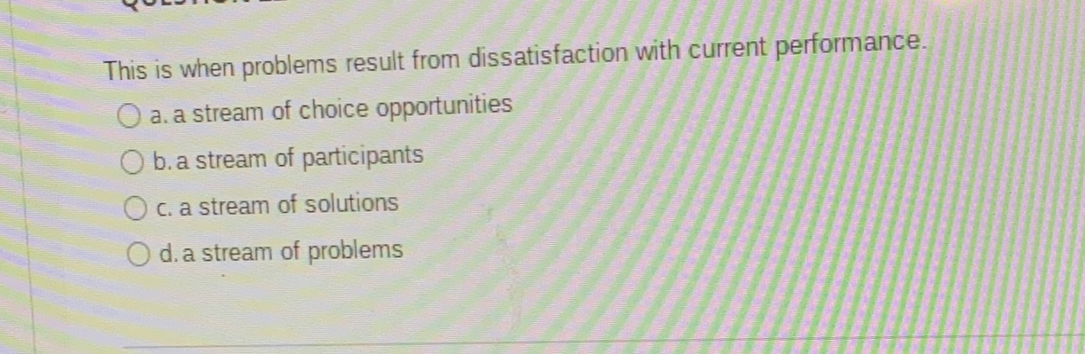 Solved This is when problems result from dissatisfaction | Chegg.com