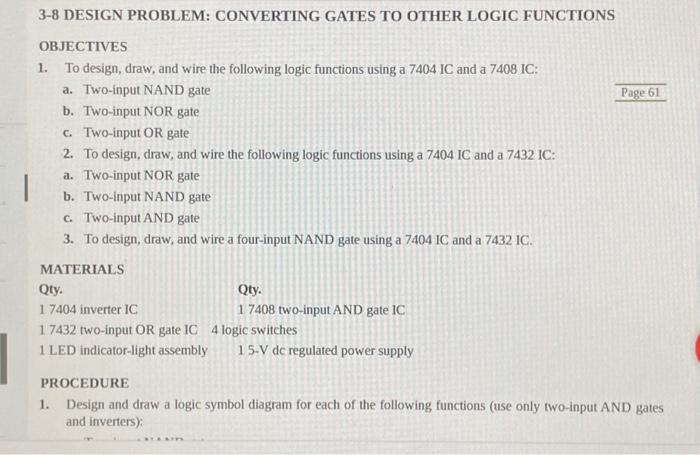 Solved 1. Design and draw a logic symbol diagram for each of | Chegg.com