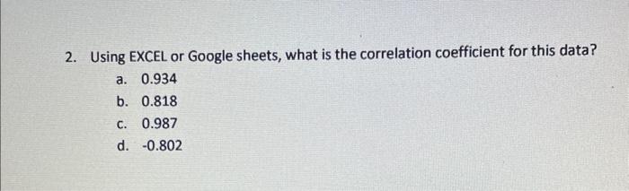 Solved Problems 1 through 6 use the following data:2. Using | Chegg.com