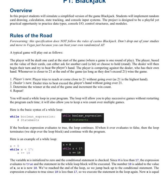 Solved Overview In this project students will simulate a | Chegg.com