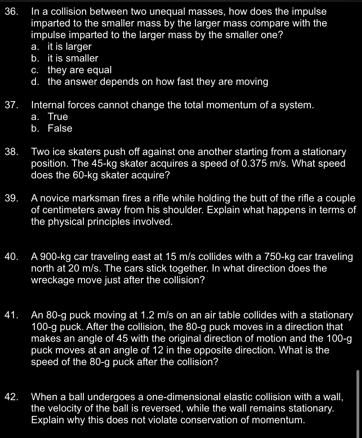 Solved In a collision between two unequal masses, how does | Chegg.com