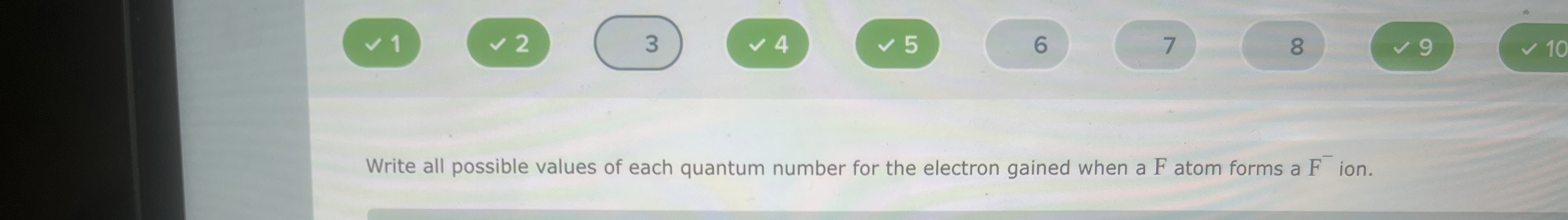 Solved Write all possible values of each quantum number for | Chegg.com