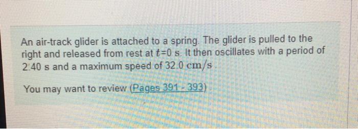 Solved An air-track glider is attached to a spring. The | Chegg.com