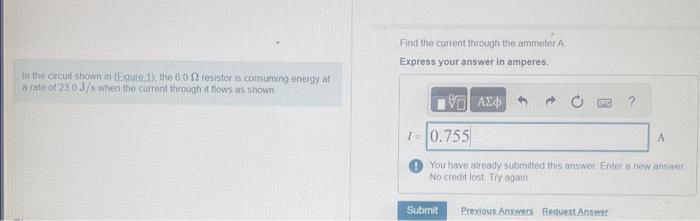Solved Find the current through the ammeter A. Express your | Chegg.com