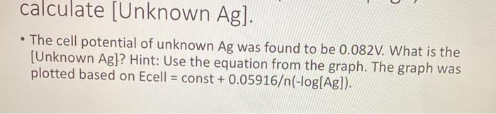 Solved A plot of Ecell (y-axis) vs. -log[conc] (x-axis) | Chegg.com