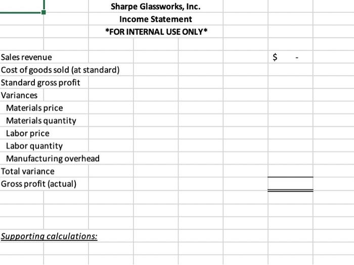 Solved INSTRUCTIONS 1. Complete the Standard Cost Worksheet | Chegg.com