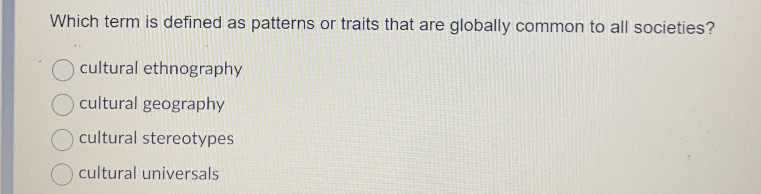 Solved Which term is defined as patterns or traits that are | Chegg.com