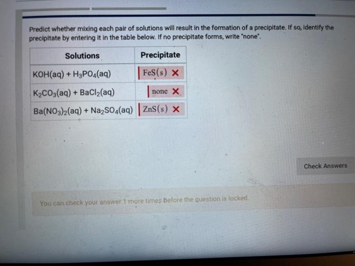 Solved Predict whether mixing each pair of solutions will | Chegg.com