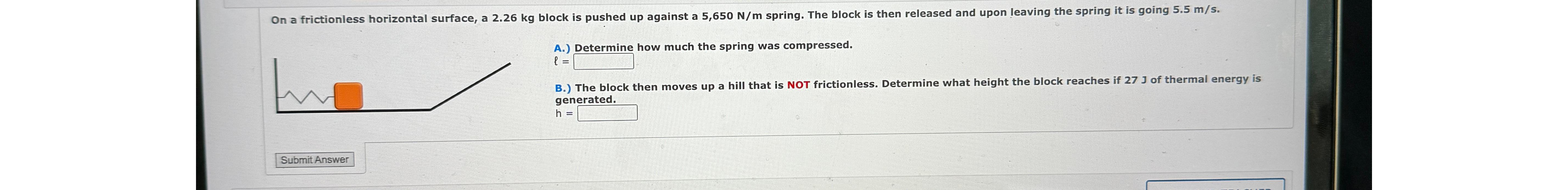 Solved On a frictionless horizontal surface, a 2.26kg ﻿block | Chegg.com