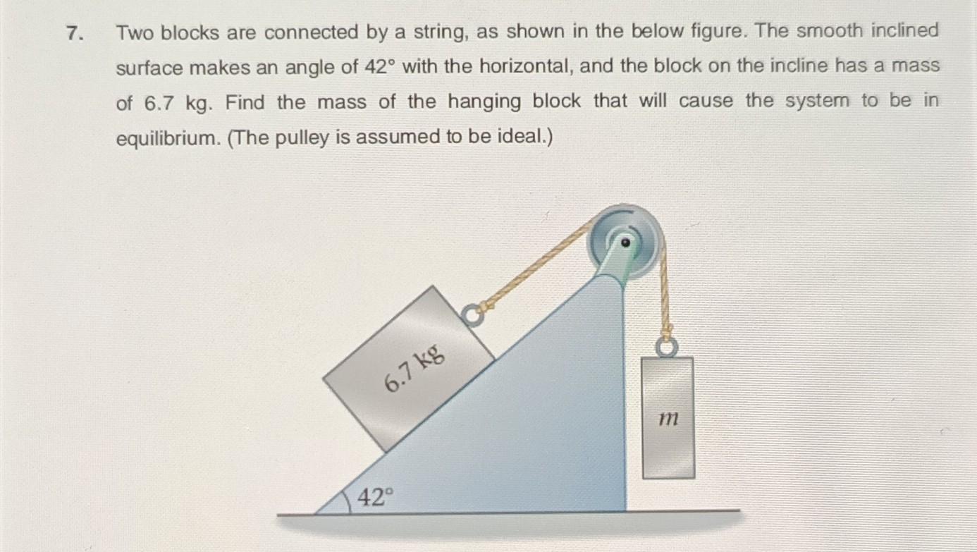 Solved Two blocks are connected by a string, as shown in the | Chegg.com