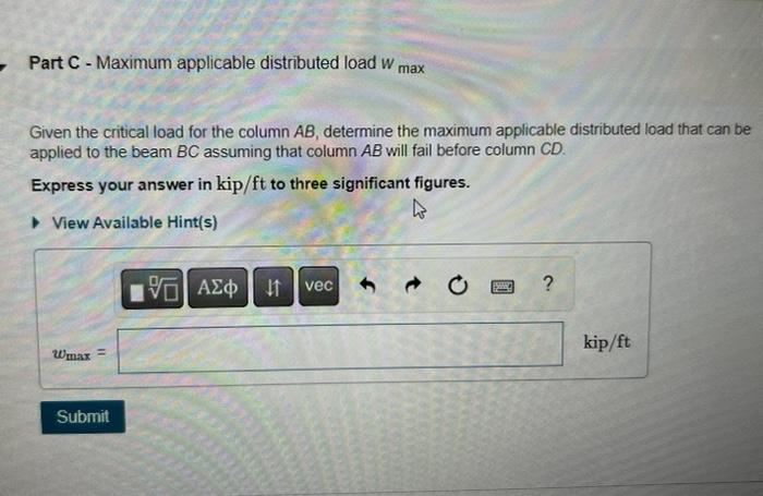 Solved distributed load on the system. As shown, beam BC is | Chegg.com