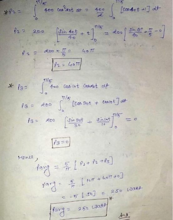 Solved 1.4. Using time averaging, find the average | Chegg.com