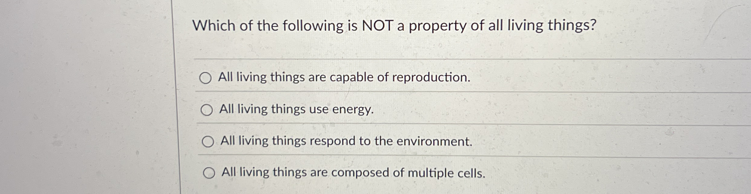 Solved Which of the following is NOT a property of all | Chegg.com