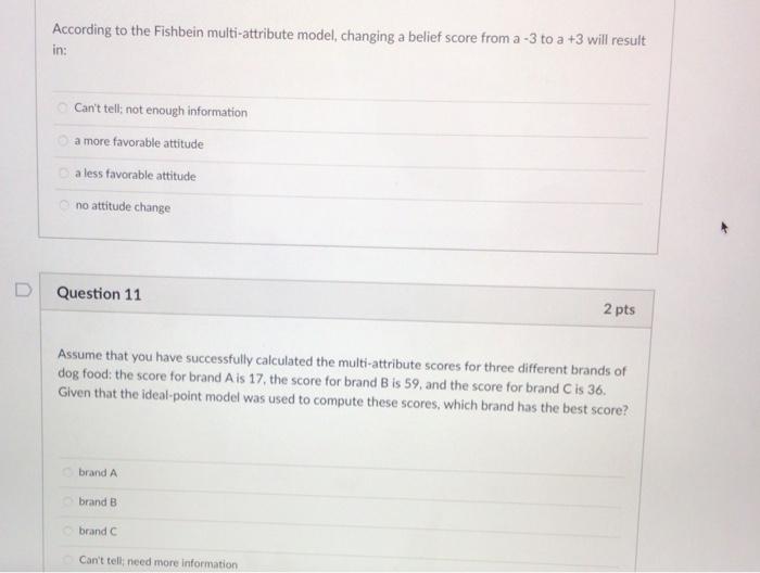Solved According to the Fishbein multi-attribute model, | Chegg.com Solved According to the Fishbein multi-attribute model, | Chegg.com