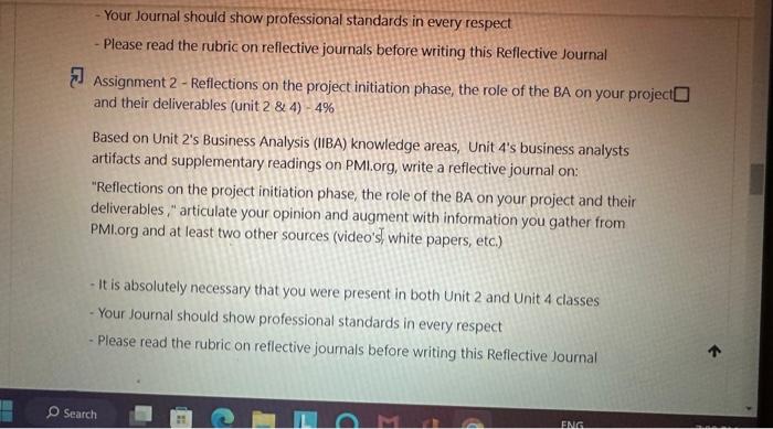 Solved - Please read the rubric on reflective journals | Chegg.com